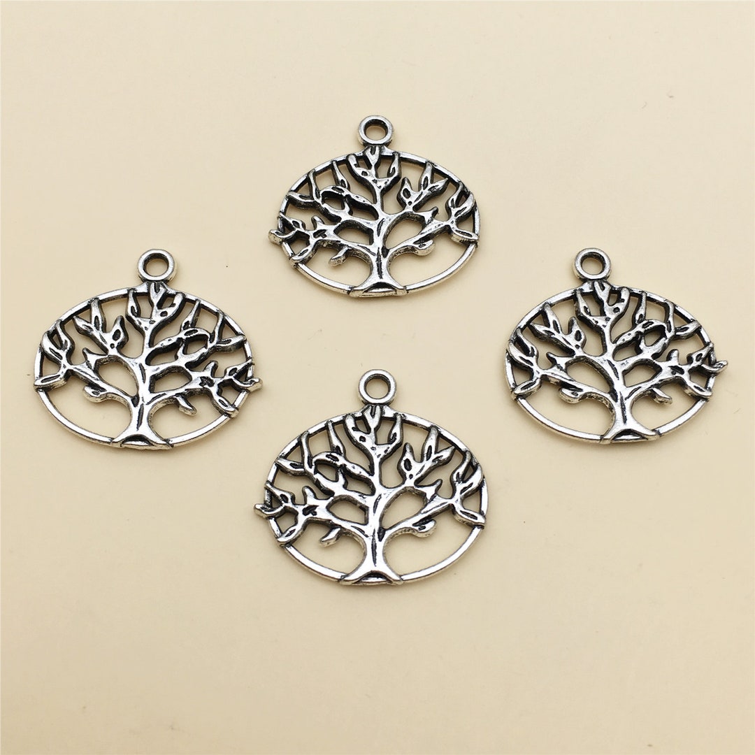 50pcs Double Sided Tree of Life Charms ,tree Pendants,antique Silver ...