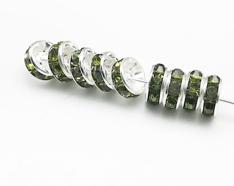 Aqua Blue Crystal Rhinestone Square Spacer Beads Spacer Beads for ...