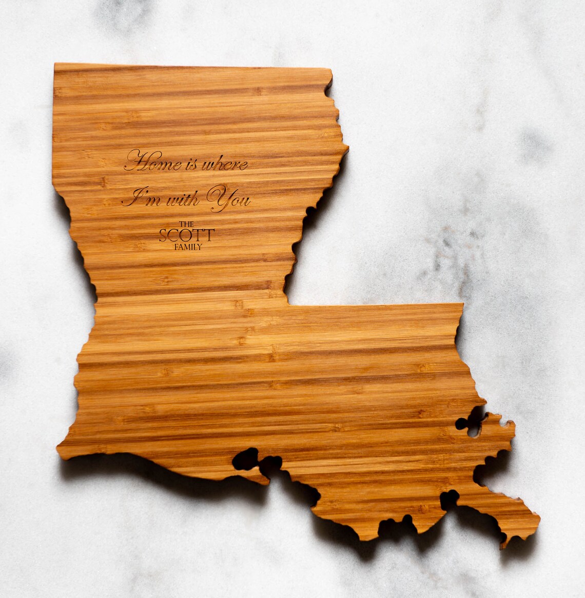 Personalized Louisiana State Shaped Cutting Board 16 Options - Etsy