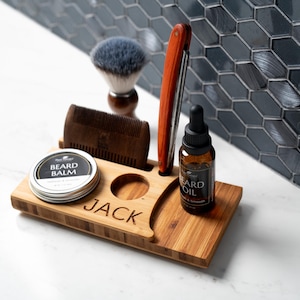 Personalized Beard Kit Caddy, Bathroom Organizer for Men, Gift for Him ...