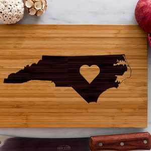 Personalized North Carolina State Engraved Cutting Board by Left Coast ...