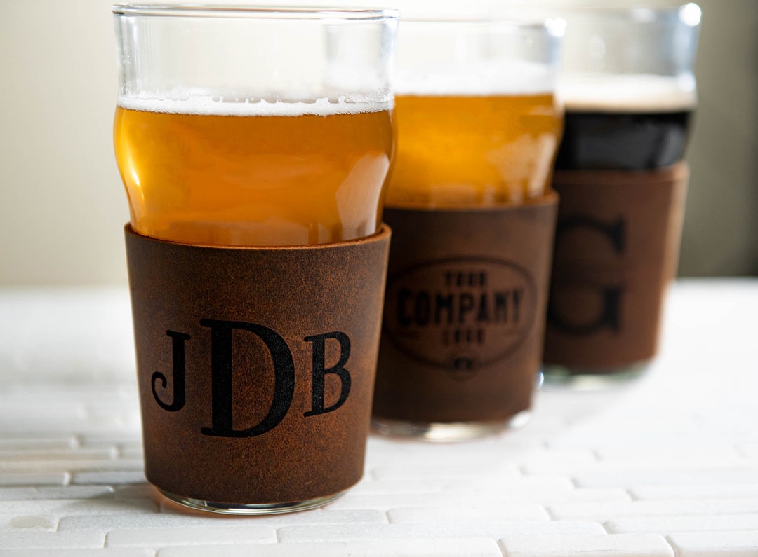 Personalized Leather Pint Sleeve Drink & Coffee Holder the Wynwood by ...
