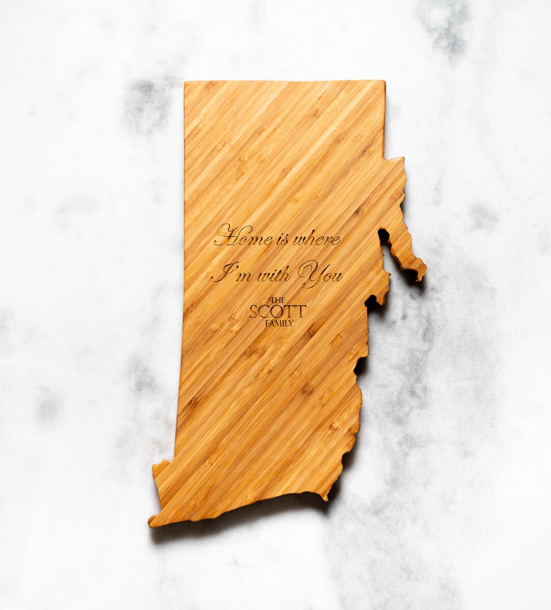 Personalized Rhode Island State Shaped Cutting Board | 16 Options - Etsy