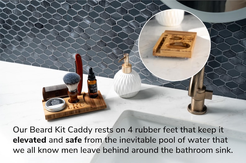 Personalized Beard Kit Caddy, Bathroom Organizer for Men, Gift for Him ...