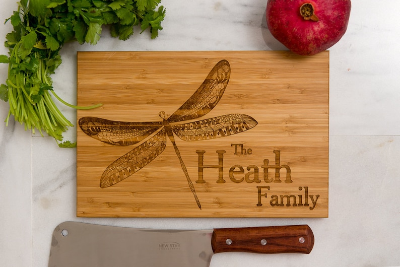 Personalized, Engraved Dragonfly Cutting Board by Left Coast Original ...