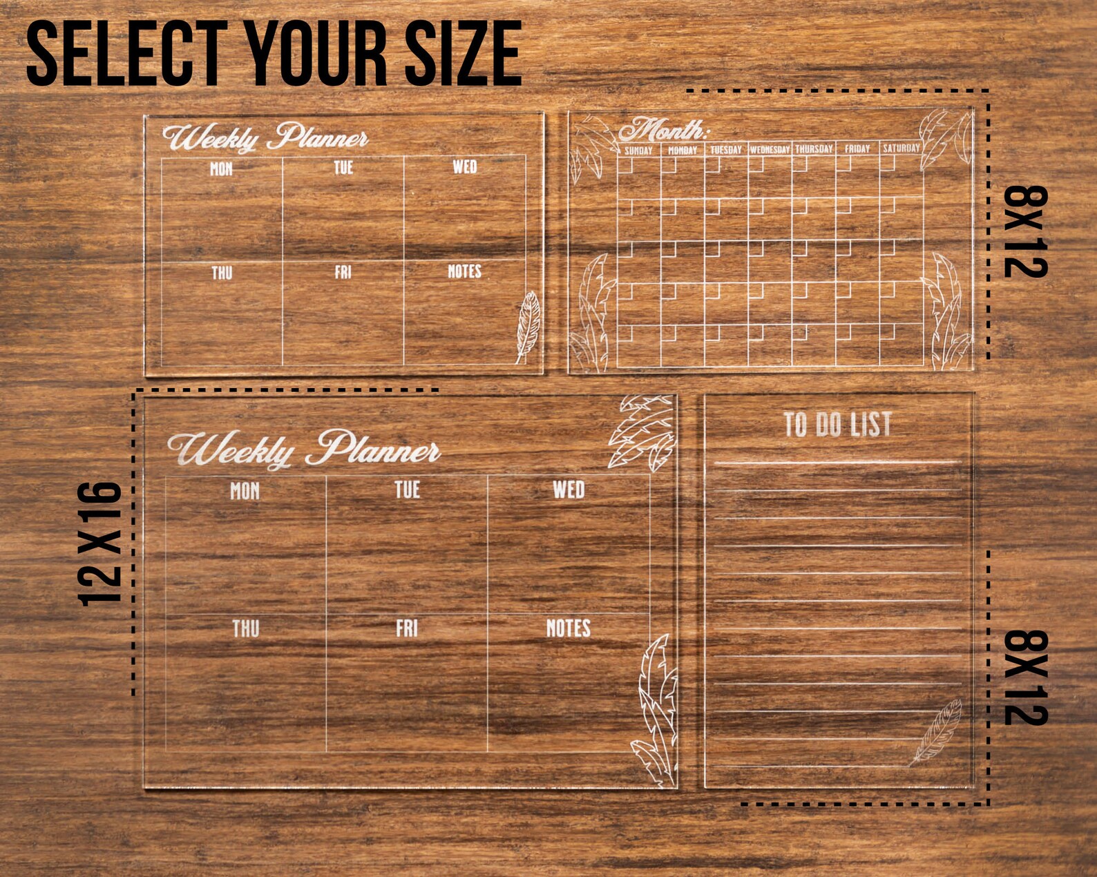 Engraved Laser Cut Acrylic Calendars and To-do Lists by Left Coast ...