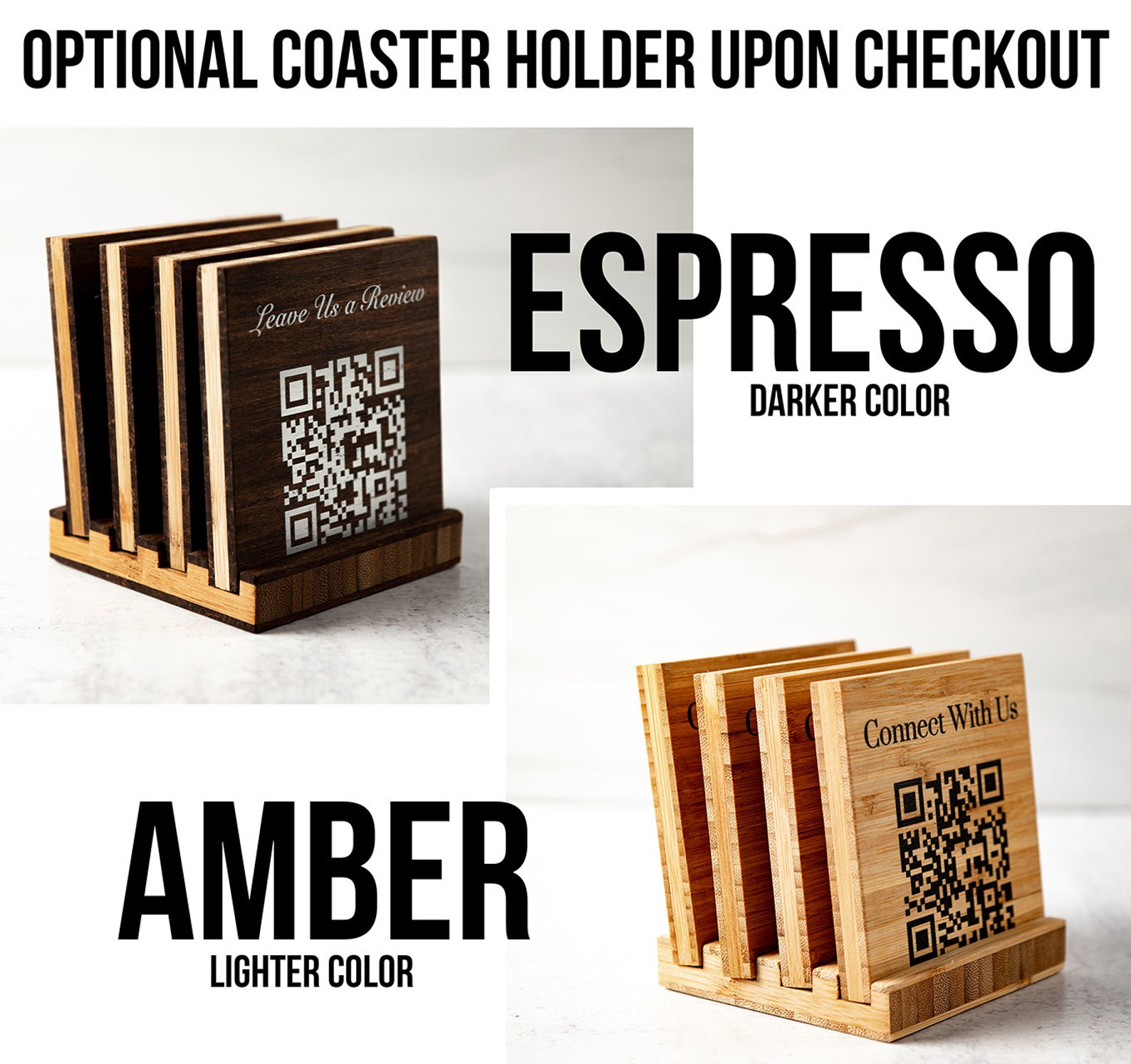 QR Code Wood Coasters - Etsy