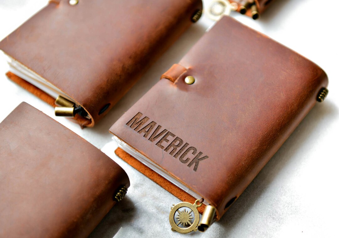 Personalized Distressed Leather Journal by Left Coast Original - Etsy