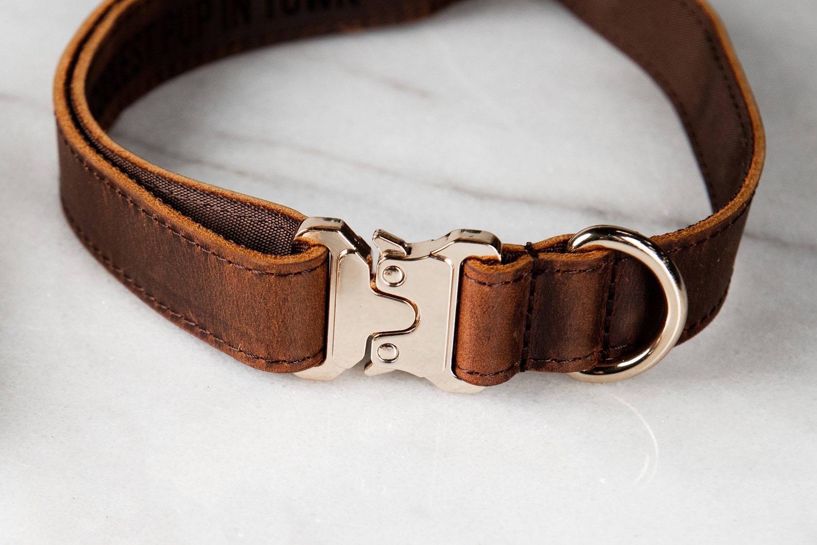 Personalized Distressed Leather and Kevlar Dog Collars With Leash Set ...