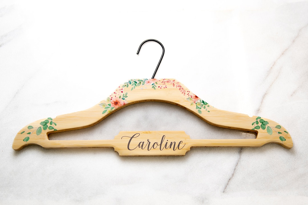 5 Shapes to Choose From | Personalized Wooden Hanger | Vine or Floral ...