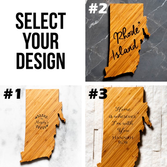 Personalized Rhode Island State Shaped Cutting Board by Left | Etsy