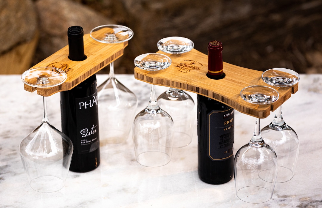Wine Glass Caddy Personalized - Four Styles and Gift Sets Available - Etsy