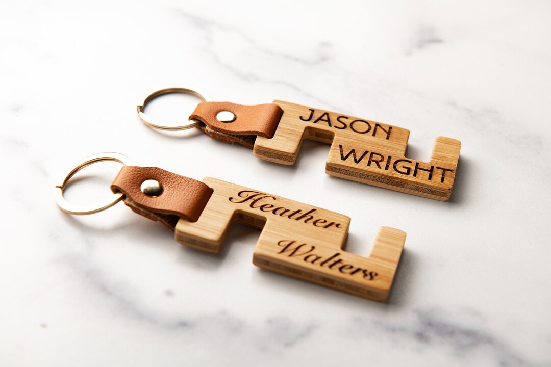 Personalized Wood Phone Stand Keychain - Etsy