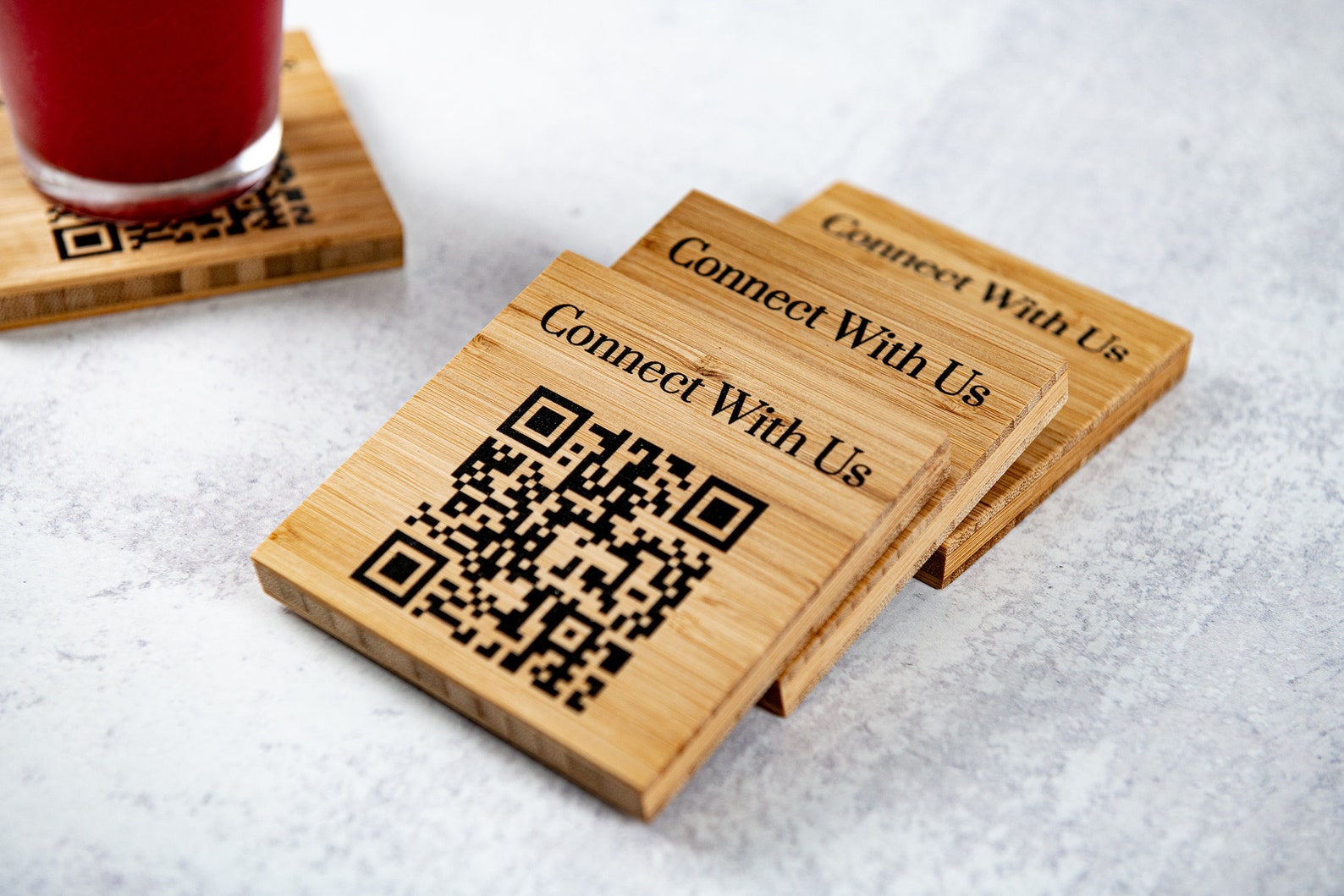 QR Code Wood Coasters - Etsy