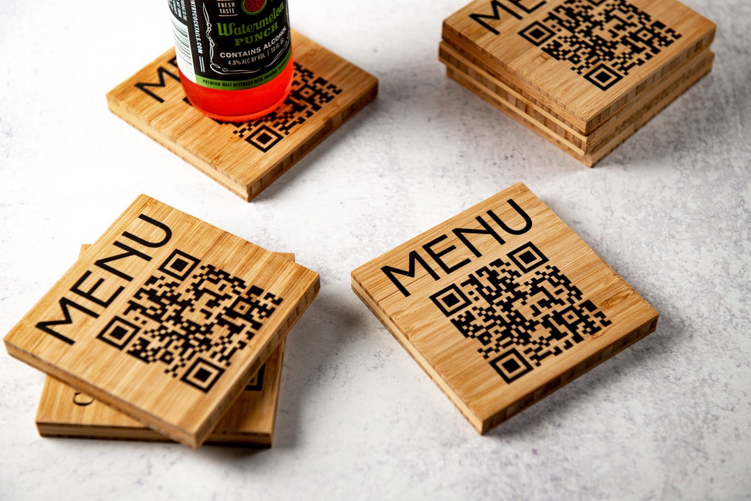 QR Code Wood Coasters - Etsy