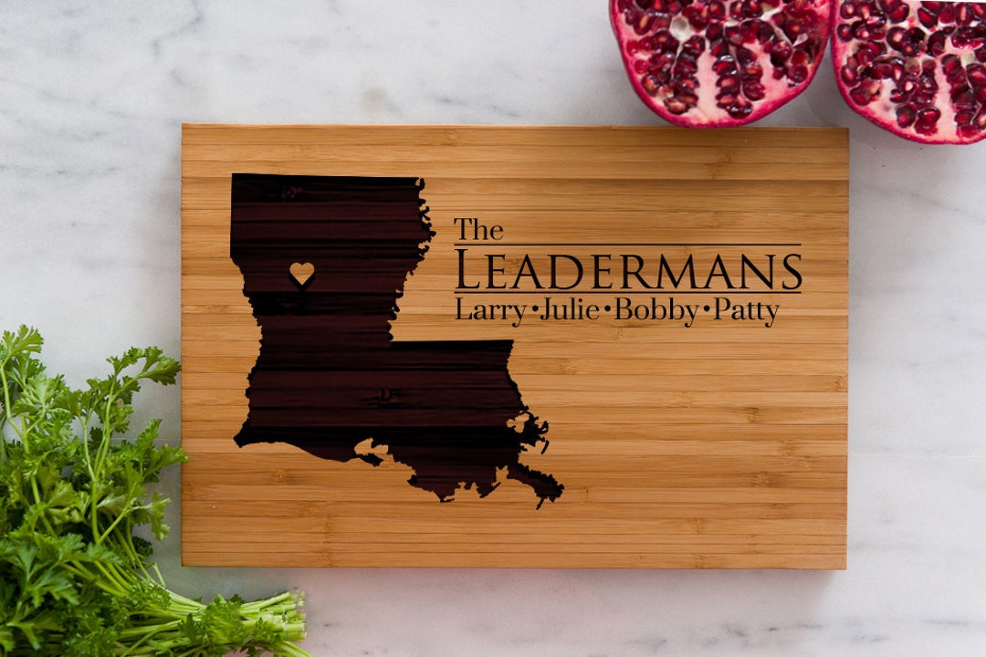 Personalized Louisiana State Engraved Cutting Board by Left Coast ...