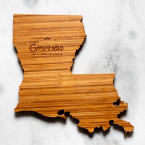 Personalized Louisiana State Shaped Cutting Board | 16 Options - Etsy
