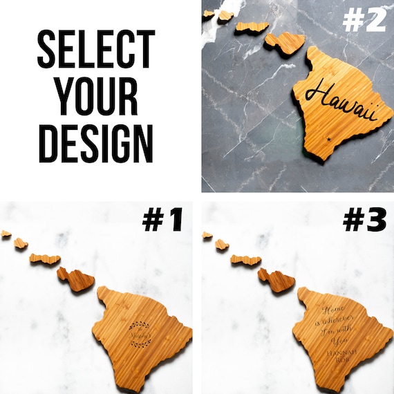 Personalized Hawaii State Shaped Cutting Board by Left Coast - Etsy