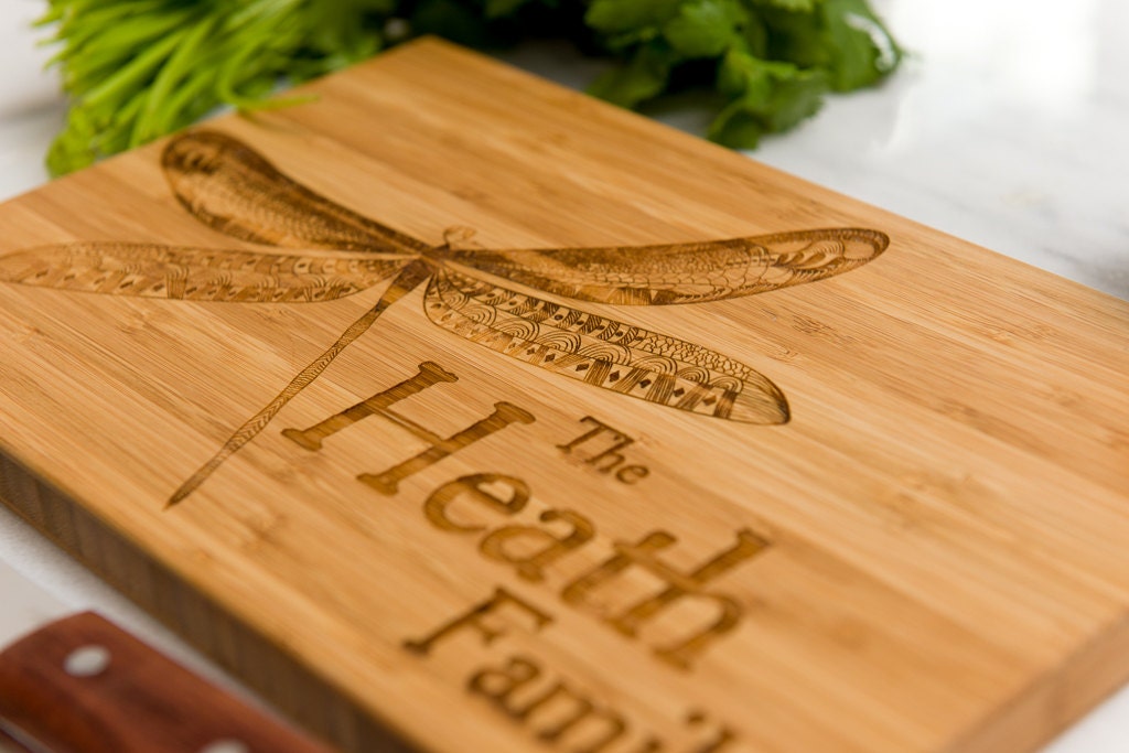 Personalized, Engraved Dragonfly Cutting Board by Left Coast Original ...