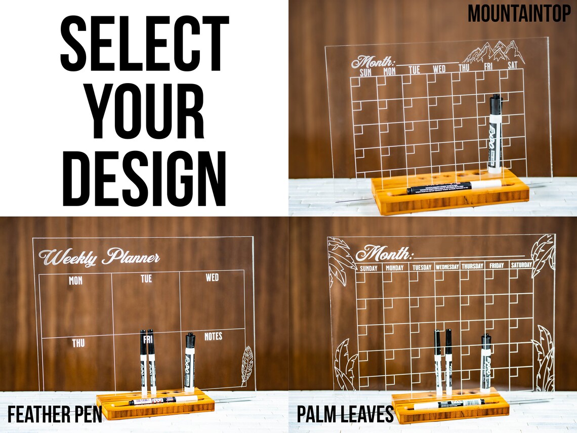 Engraved Laser Cut Acrylic Calendars and To-do Lists by Left Coast ...