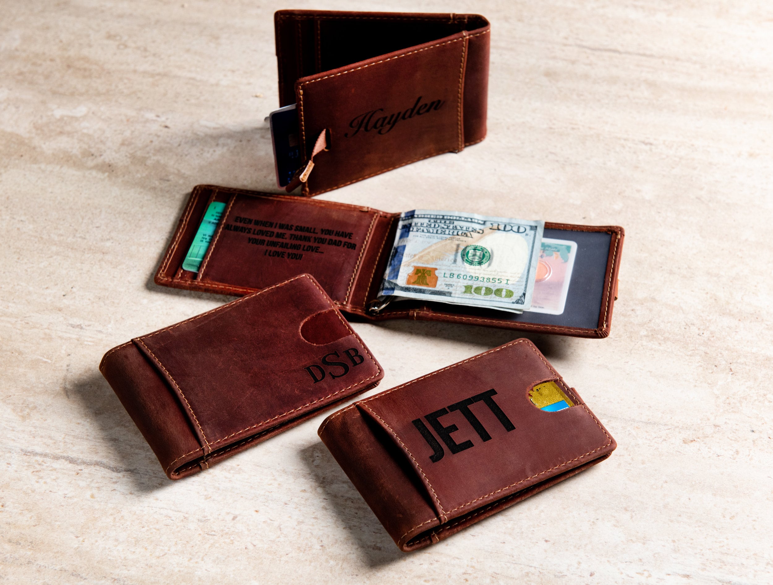 Slim Concealed Pocket Distressed Leather Wallet the Cedar Key Wallet by ...