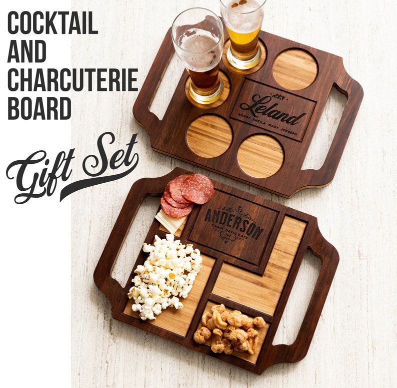 Dark Wood Personalized Cutting Board, Charcuterie or Cocktail Board - Etsy