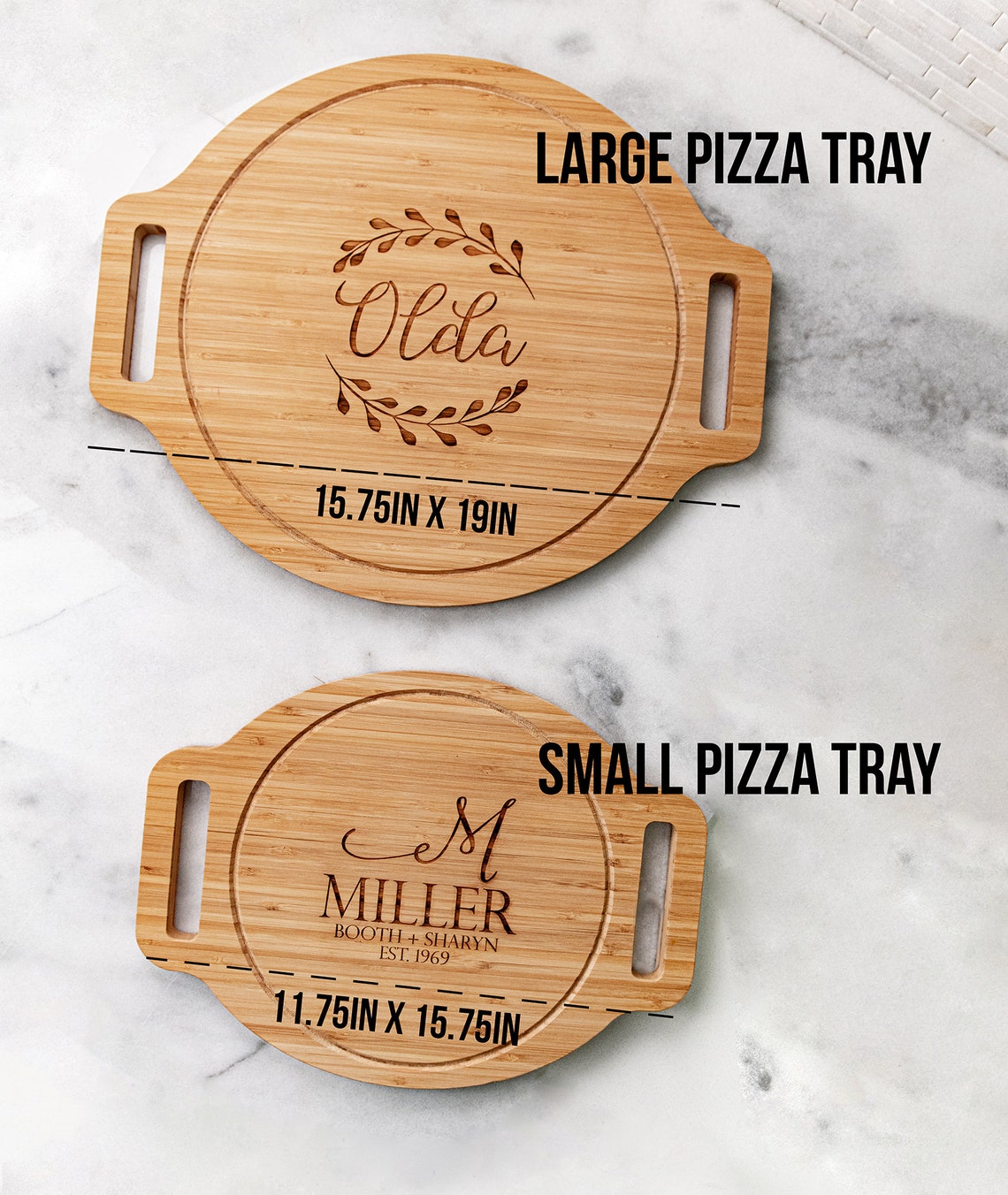 Personalized Pizza Trays Two Sizes - Etsy