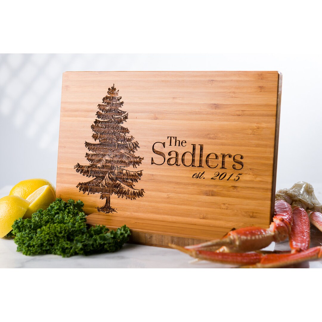 Personalized, Engraved Pine Tree Cutting Board by Left Coast Original ...