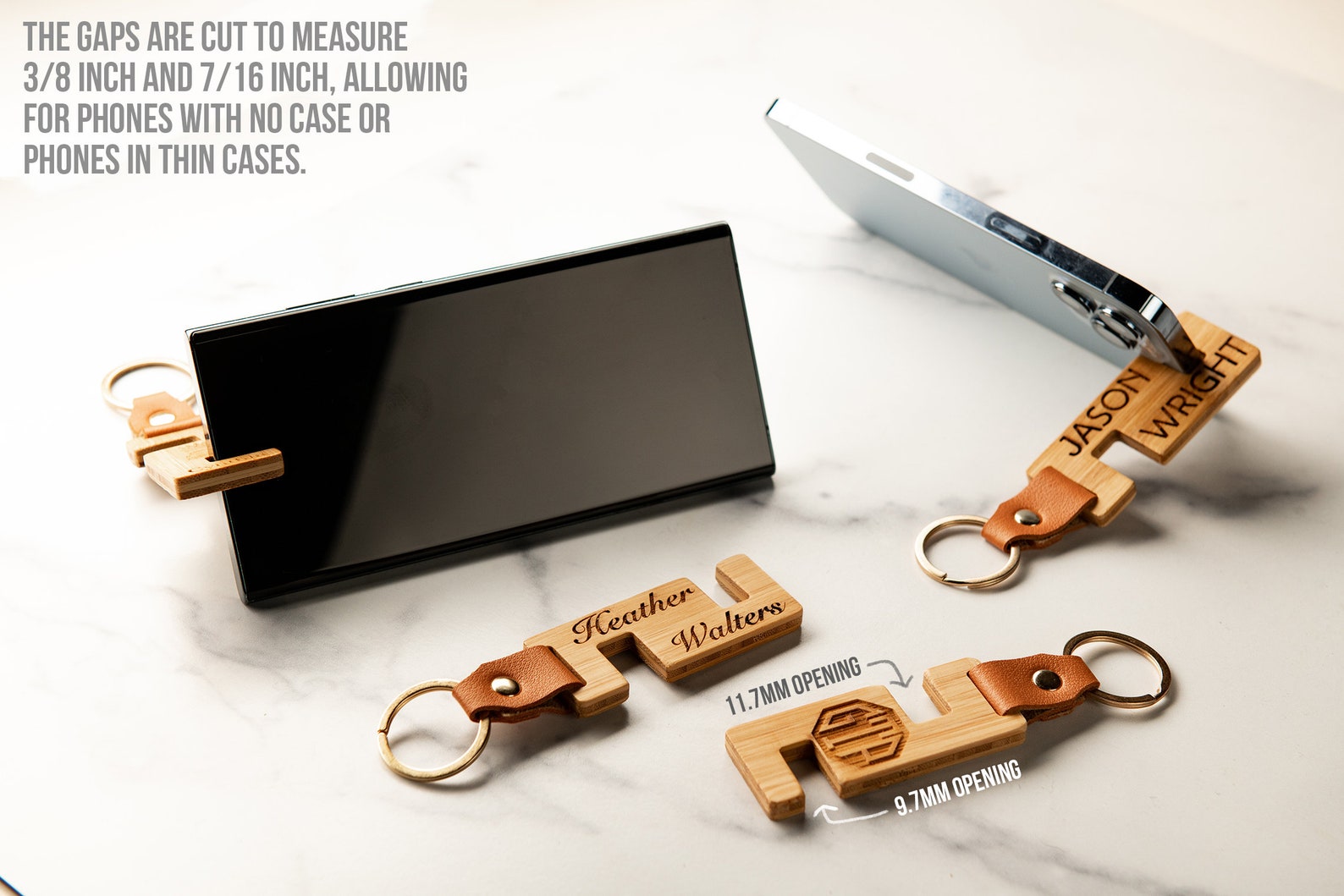 Personalized Wood Phone Stand Keychain - Etsy