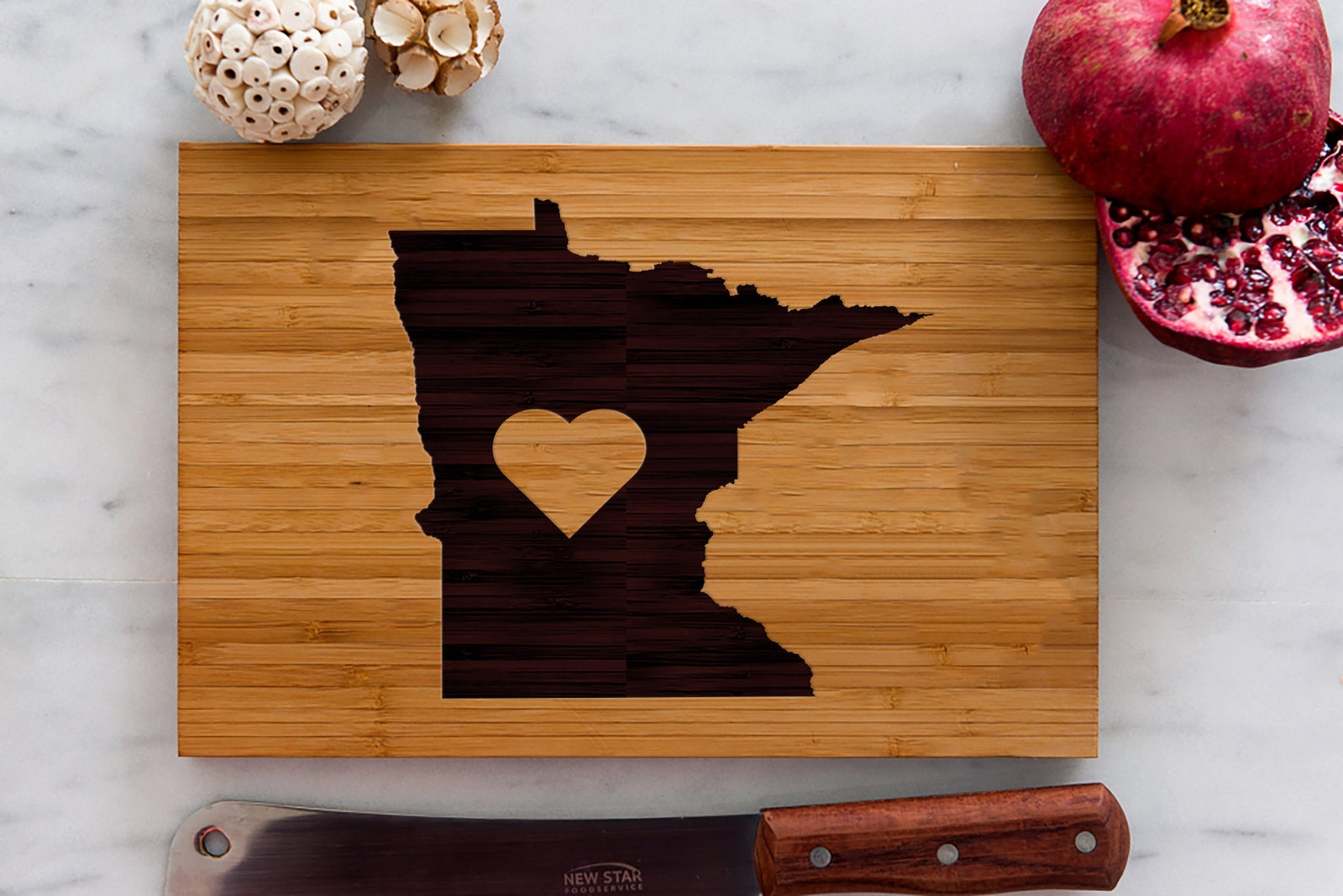 Personalized Minnesota State Engraved Cutting Board by Left Coast ...