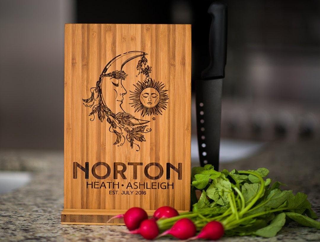 Personalized, Engraved Sun and Moon Cutting Board by Left Coast ...
