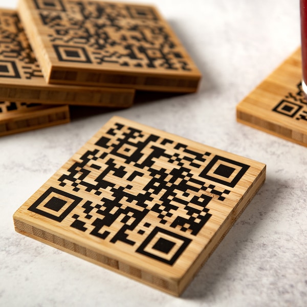 Wood Qr Code Sticker - Etsy