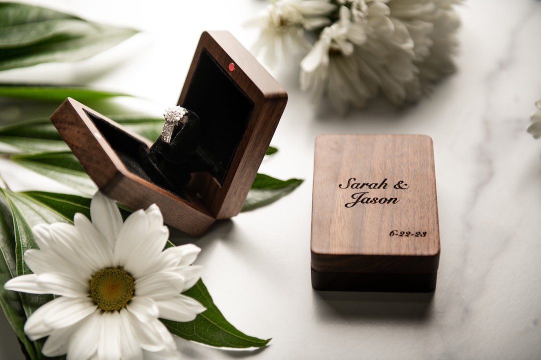Personalized Wood Ring Box, Engraved for Proposal Wedding and Bride - 3 ...