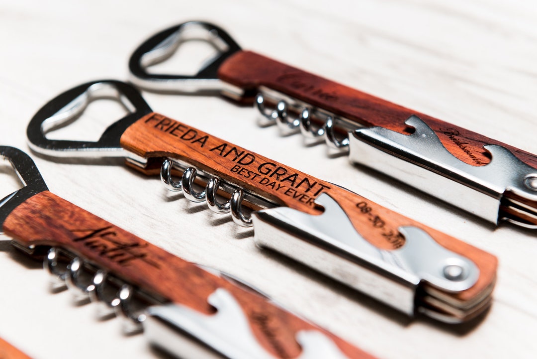 Personalized Engraved Corkscrews - Dark or White Oak - Etsy