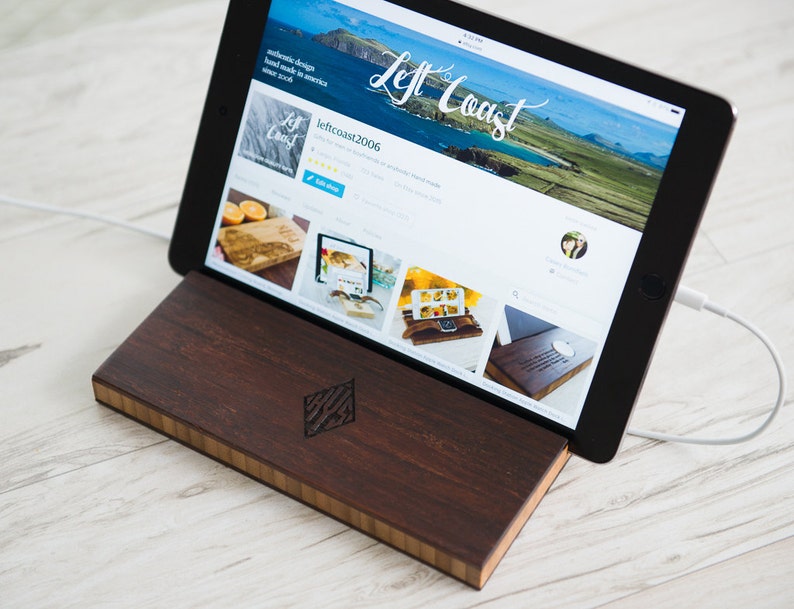 Personalized, Engraved Tablet or iPad Charging Dock by Left Coast ...