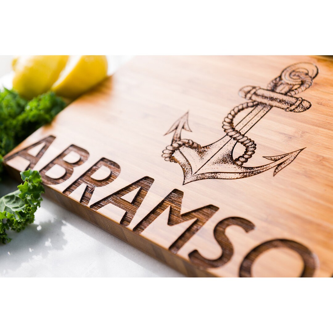 Personalized, Engraved Anchor Cutting Board by Left Coast Original ...