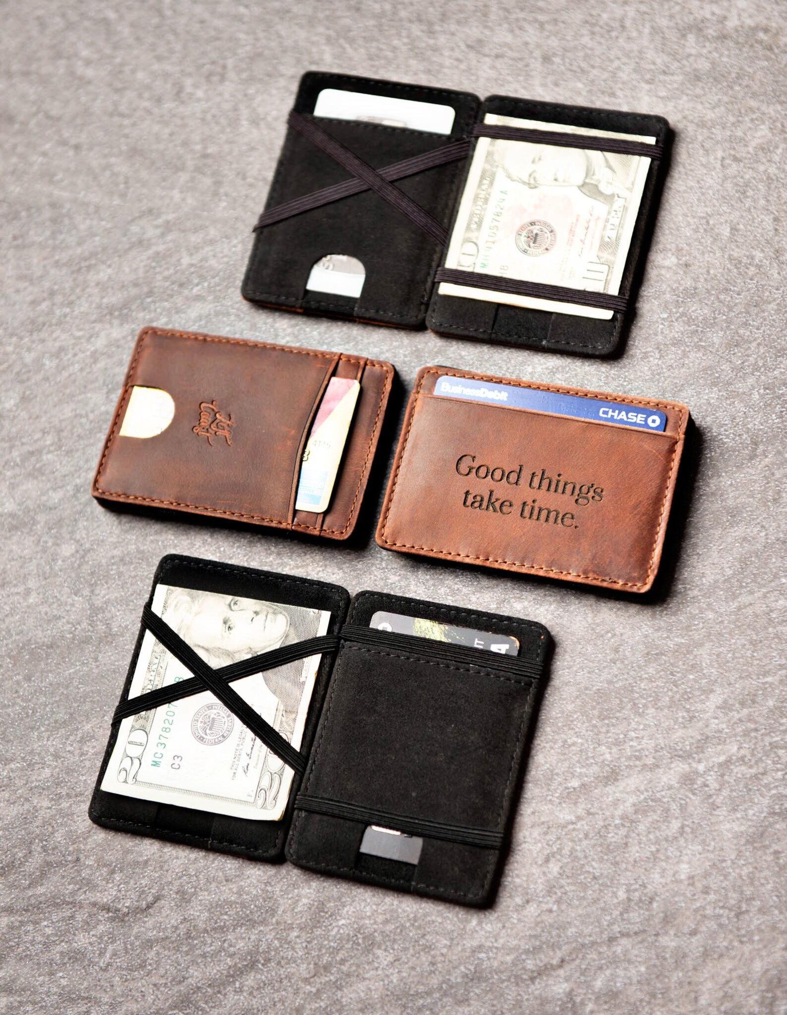 Personalized Distressed Leather Flip Wallet by Left Coast Original - Etsy