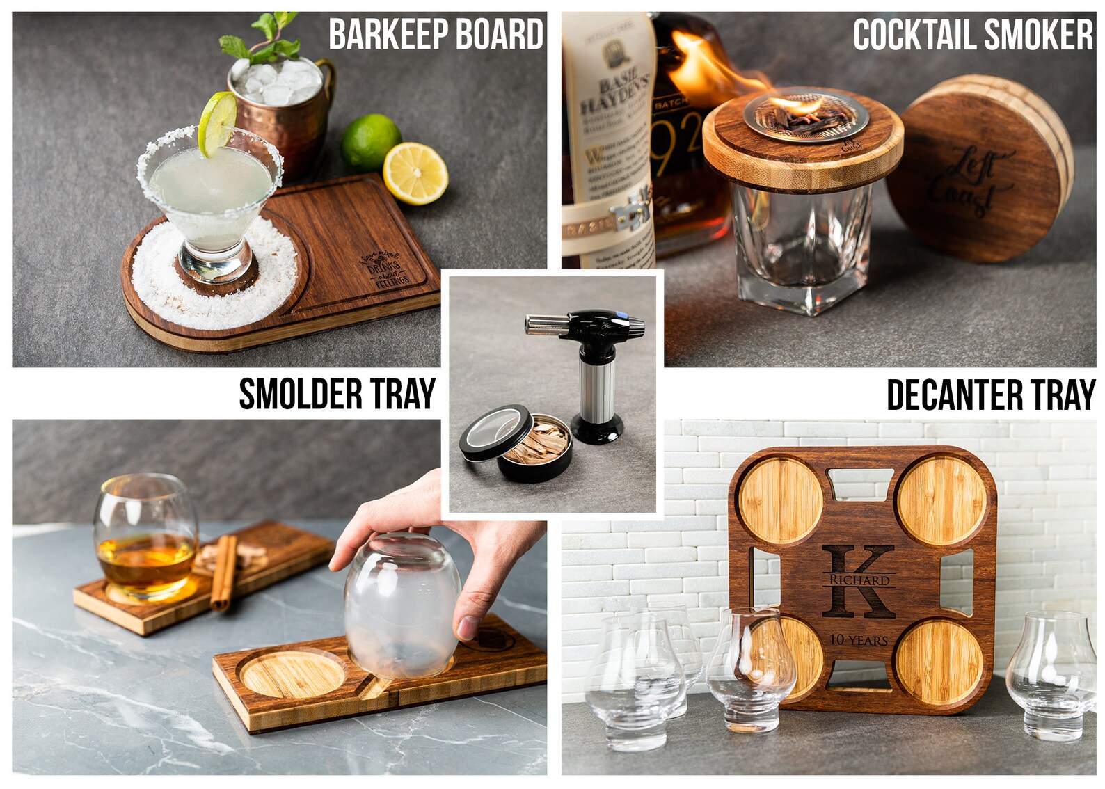 Personalized Cocktail and Decanter Trays/boards 4 Styles and - Etsy