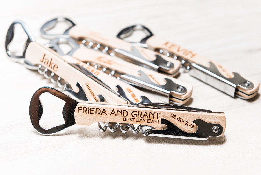 Personalized Engraved Corkscrews - Dark or White Oak - Etsy