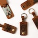 Personalized Photo Metal Tag Leather Keychain - Engraved Leather Cover ...