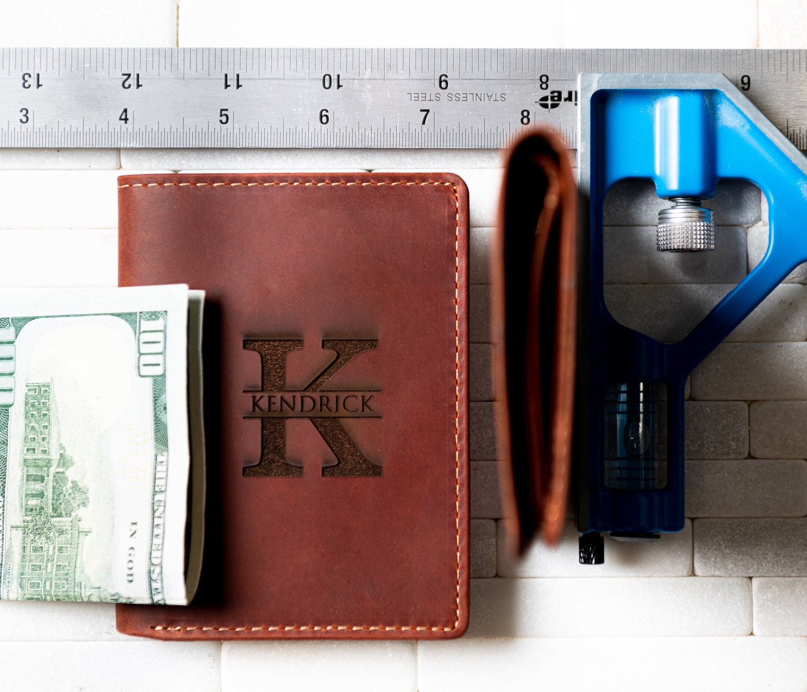 Ultra Slim Personalized Leather Wallet for All Currency Shapes - Etsy