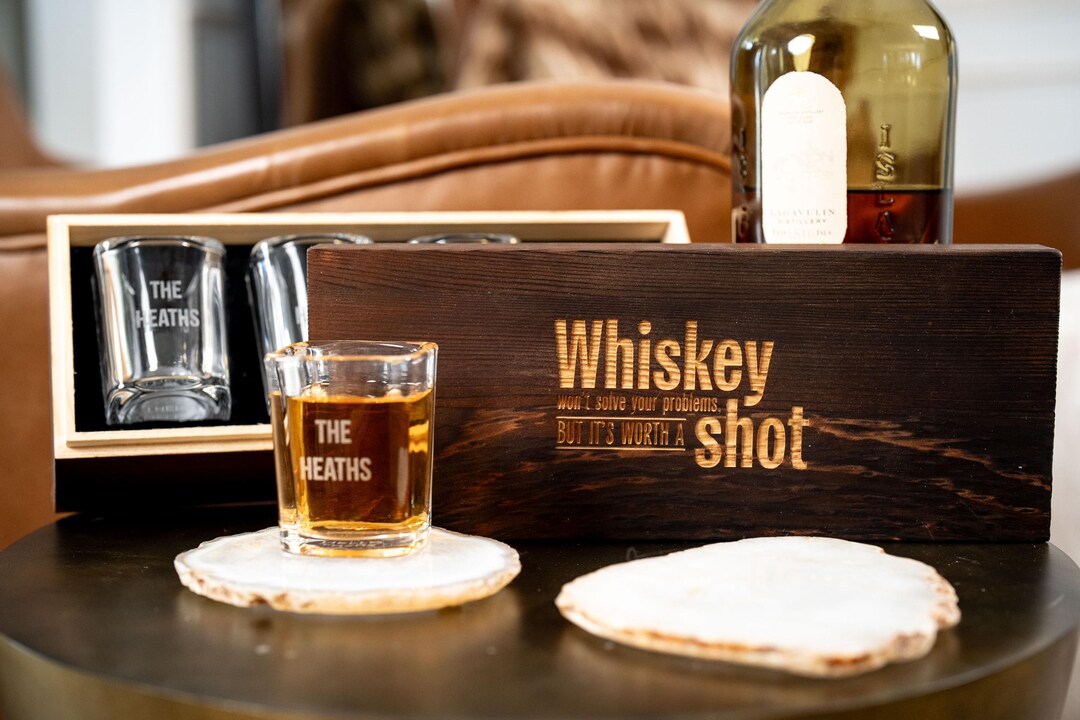 Personalized Shot Glass Gift Box Set of 4 - Etsy