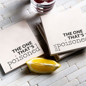 Funny Poisoned Not Poisoned Limestone Coasters Set - Real Stone - Etsy