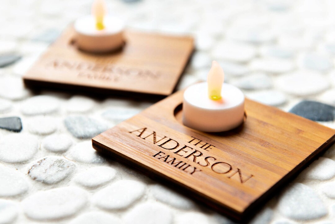 Personalized Engraved Tea Light Holders by Left Coast Original - Etsy