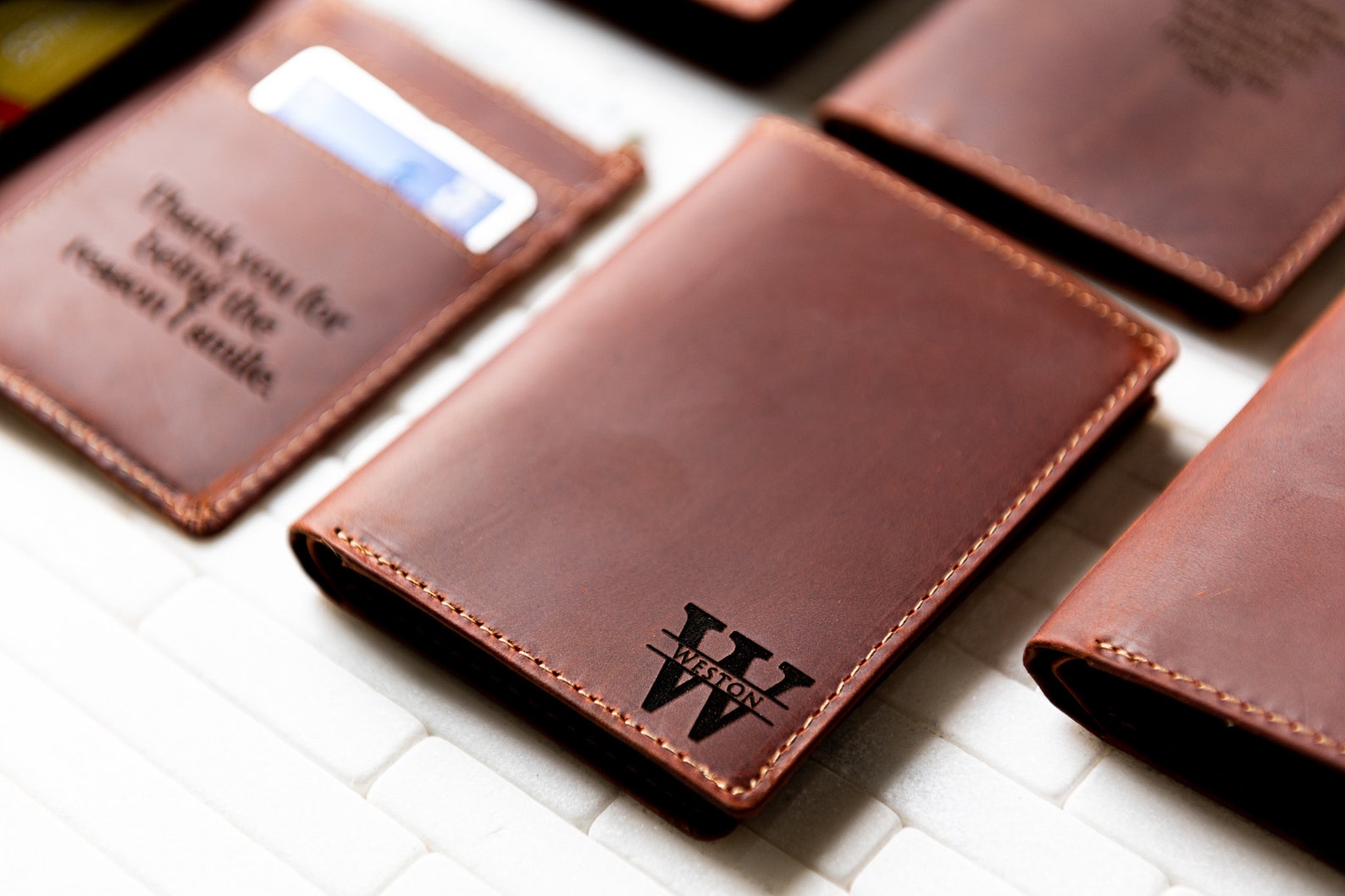 Ultra Slim Personalized Leather Wallet for All Currency Shapes - Etsy