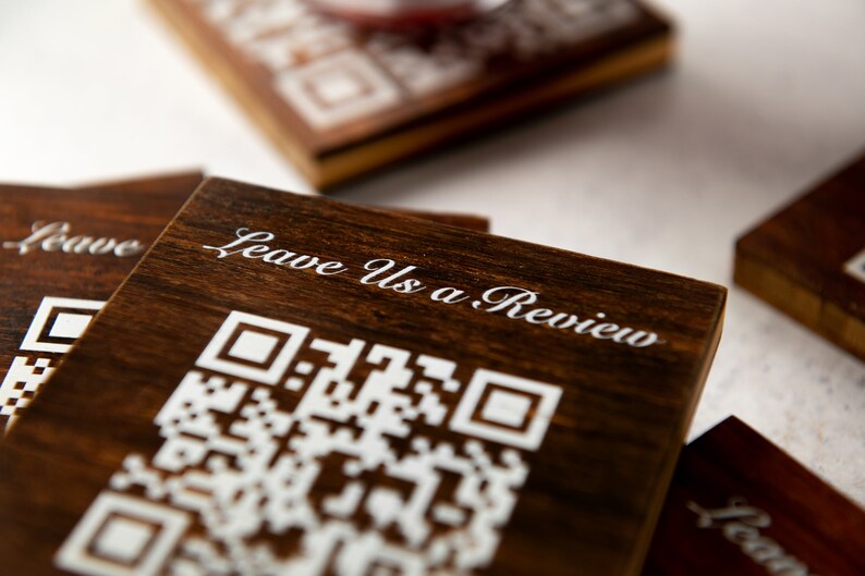 QR Code Wood Coasters - Etsy