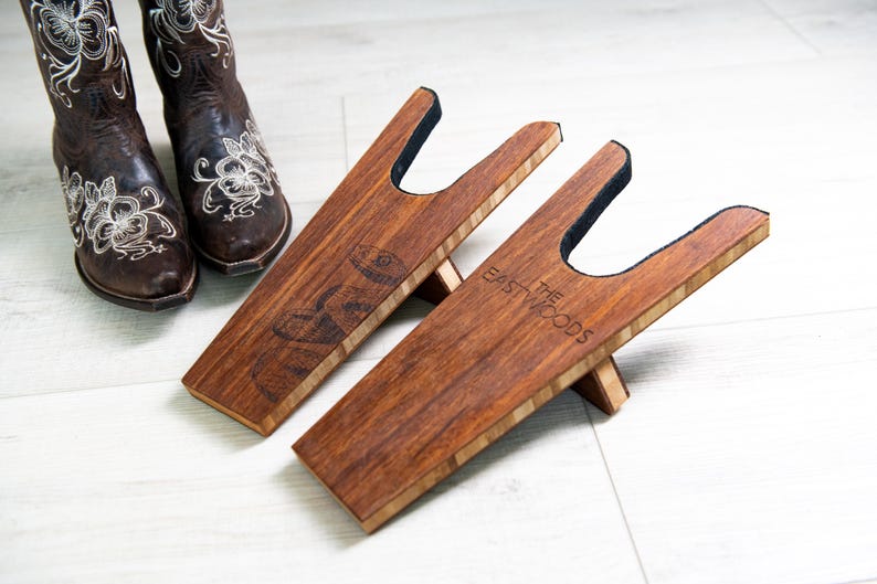Personalized Boot Jack - Dark Bamboo Wood Shoe Remover - Etsy