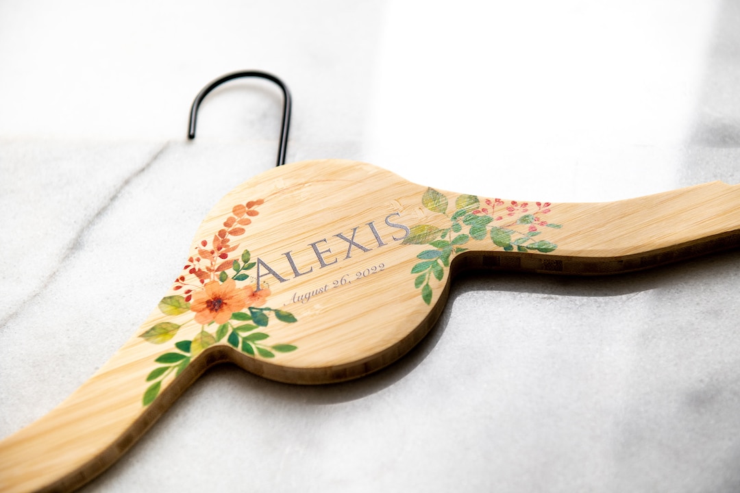 5 Shapes to Choose From | Personalized Wooden Hanger | Vine or Floral ...