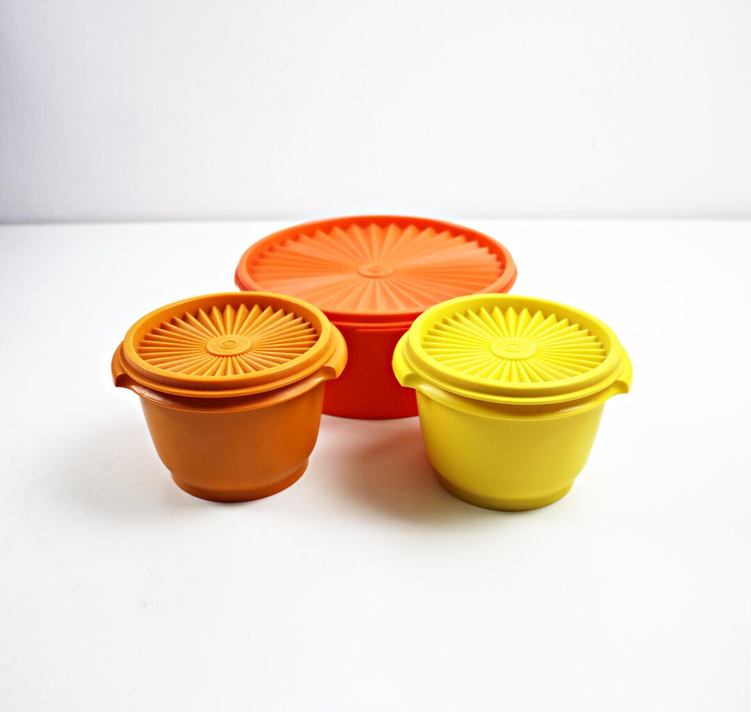 Single or Duo of 1970s Harvest Tupperware Storage Containers With Fan ...