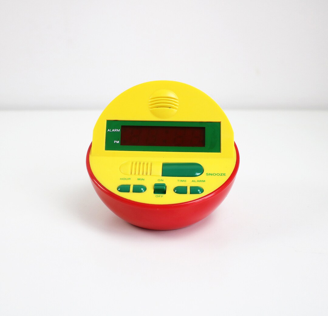1980s 90s Postmodern Electric Digital Alarm Clock in Bright Plastic ...